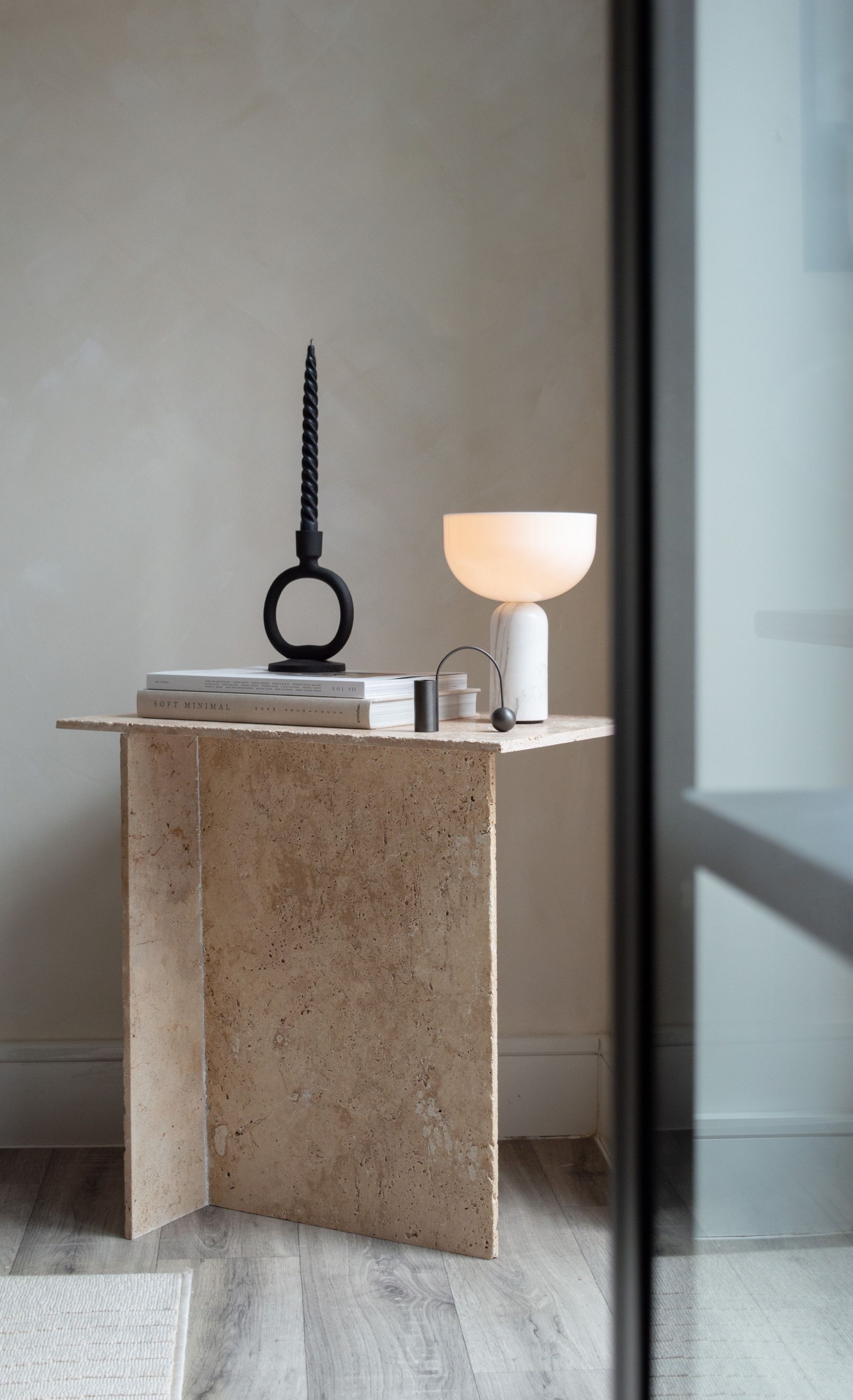 DIY Travertine Side Table
