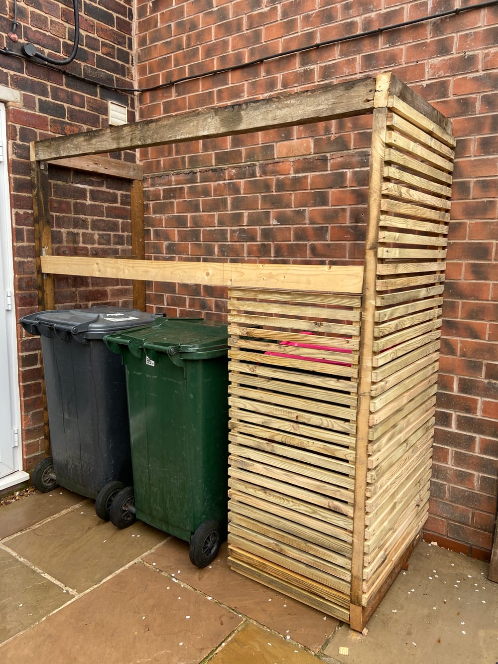 DIY Slatted Log & Bin Store