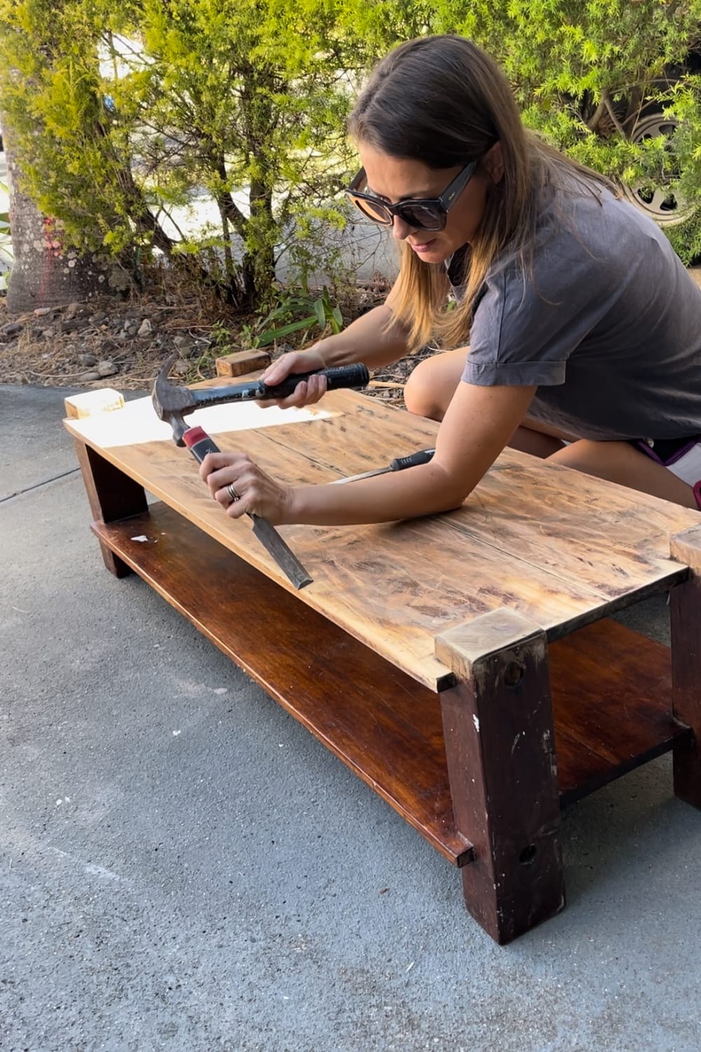 How to Distress Timber for a Rustic Farmhouse finish.