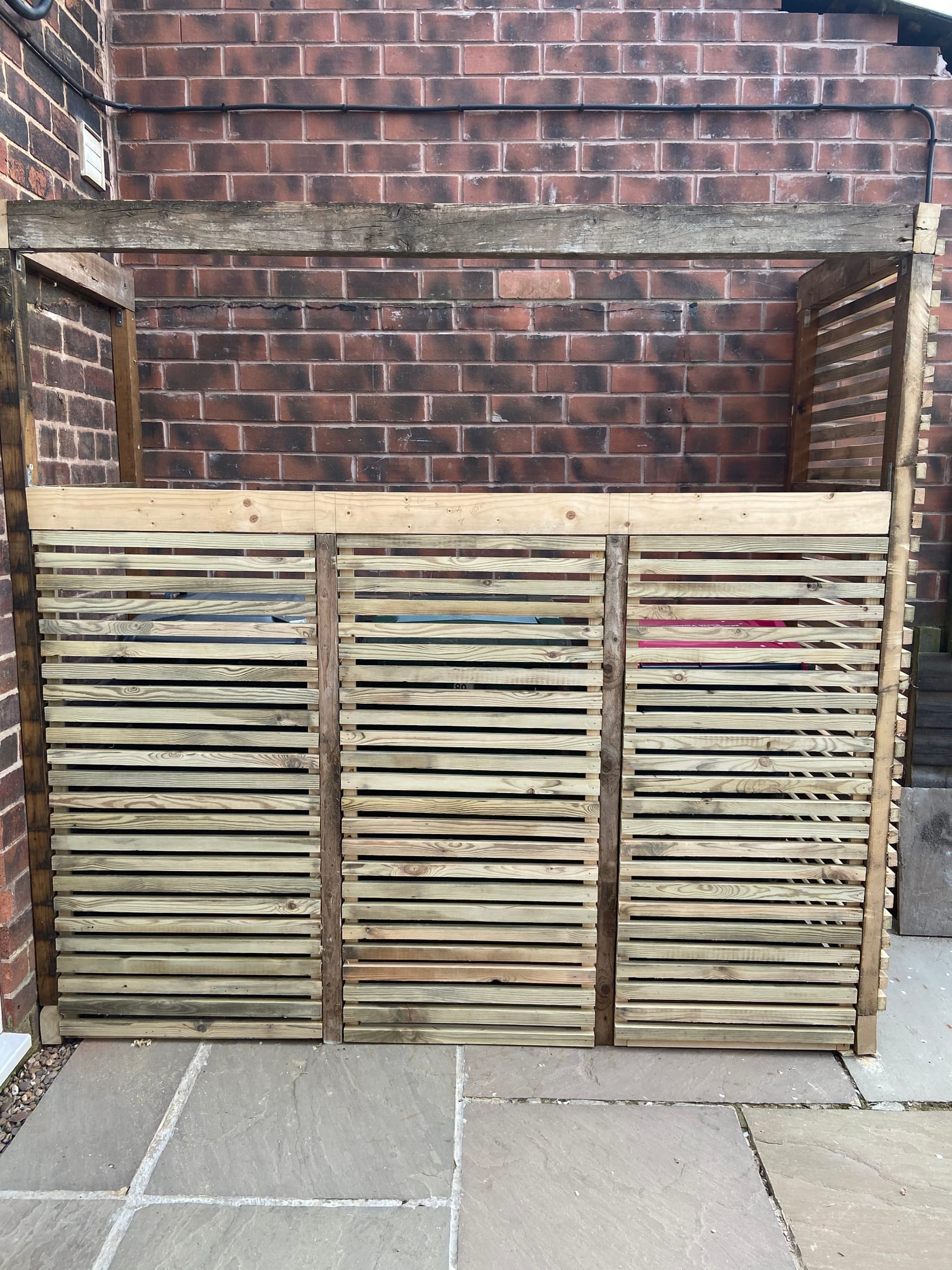 DIY Slatted Log & Bin Store