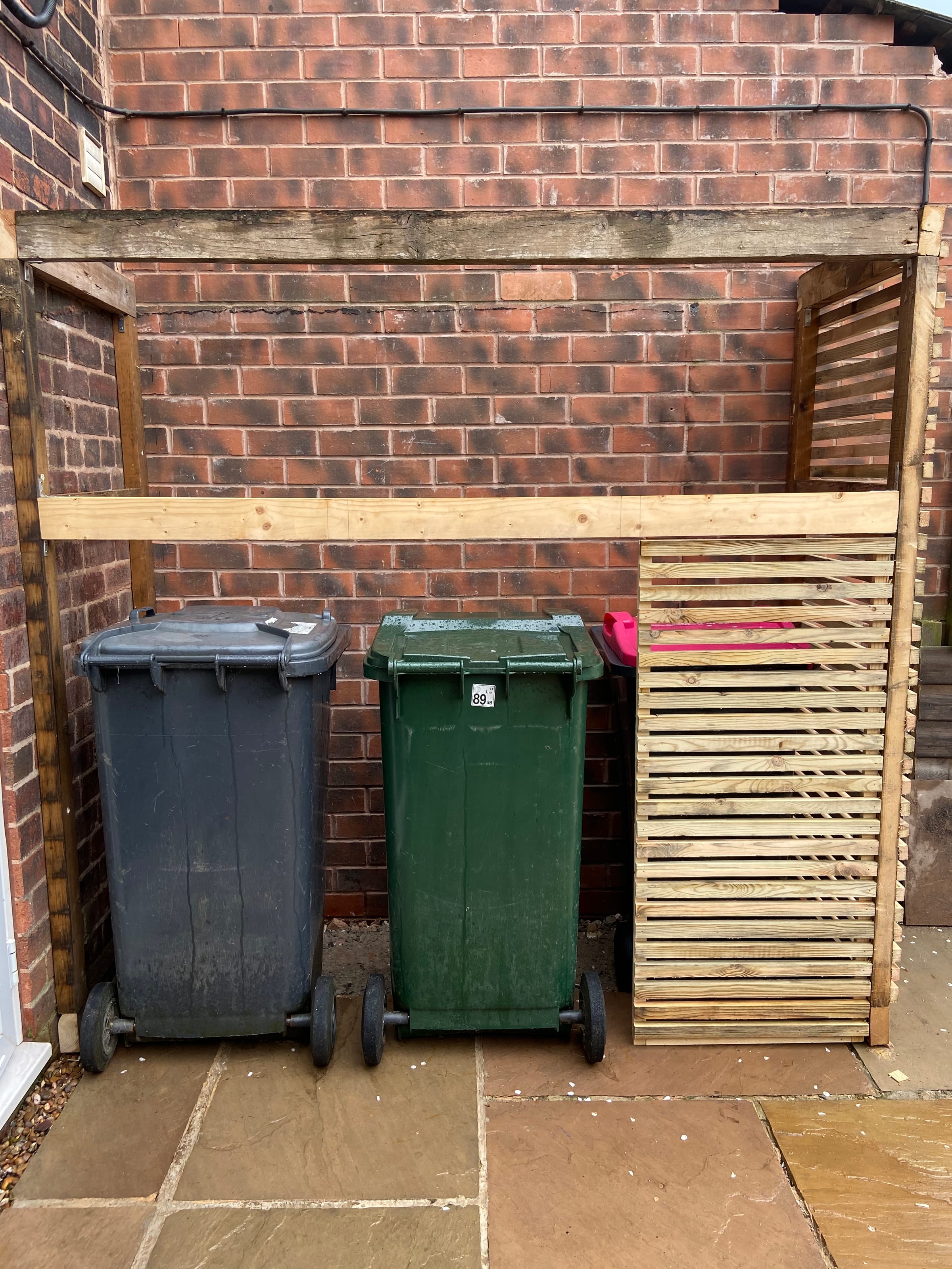 DIY Slatted Log & Bin Store